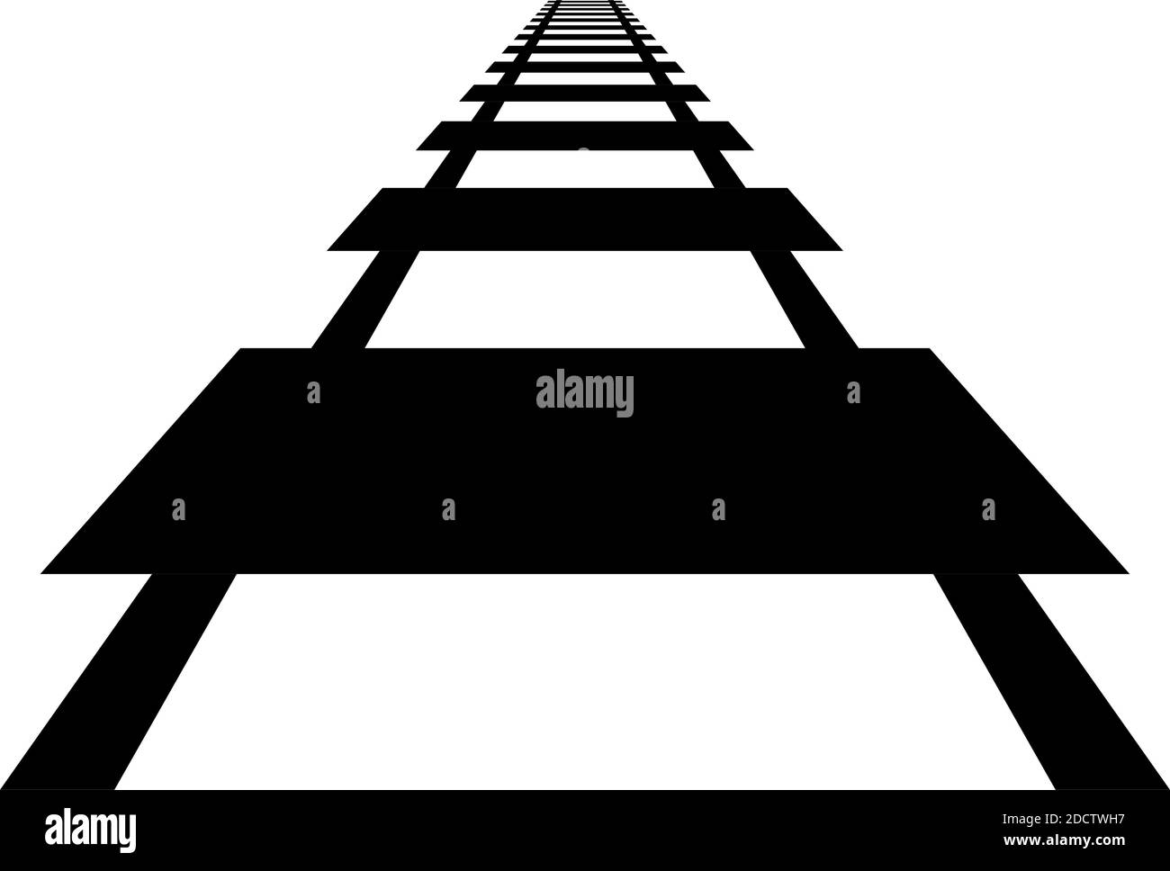 Railroad, Train track, Railway contour, silhouette vector. Tramway ... Railroad, Train track, Railway contour, silhouette vector. Tramway ...
