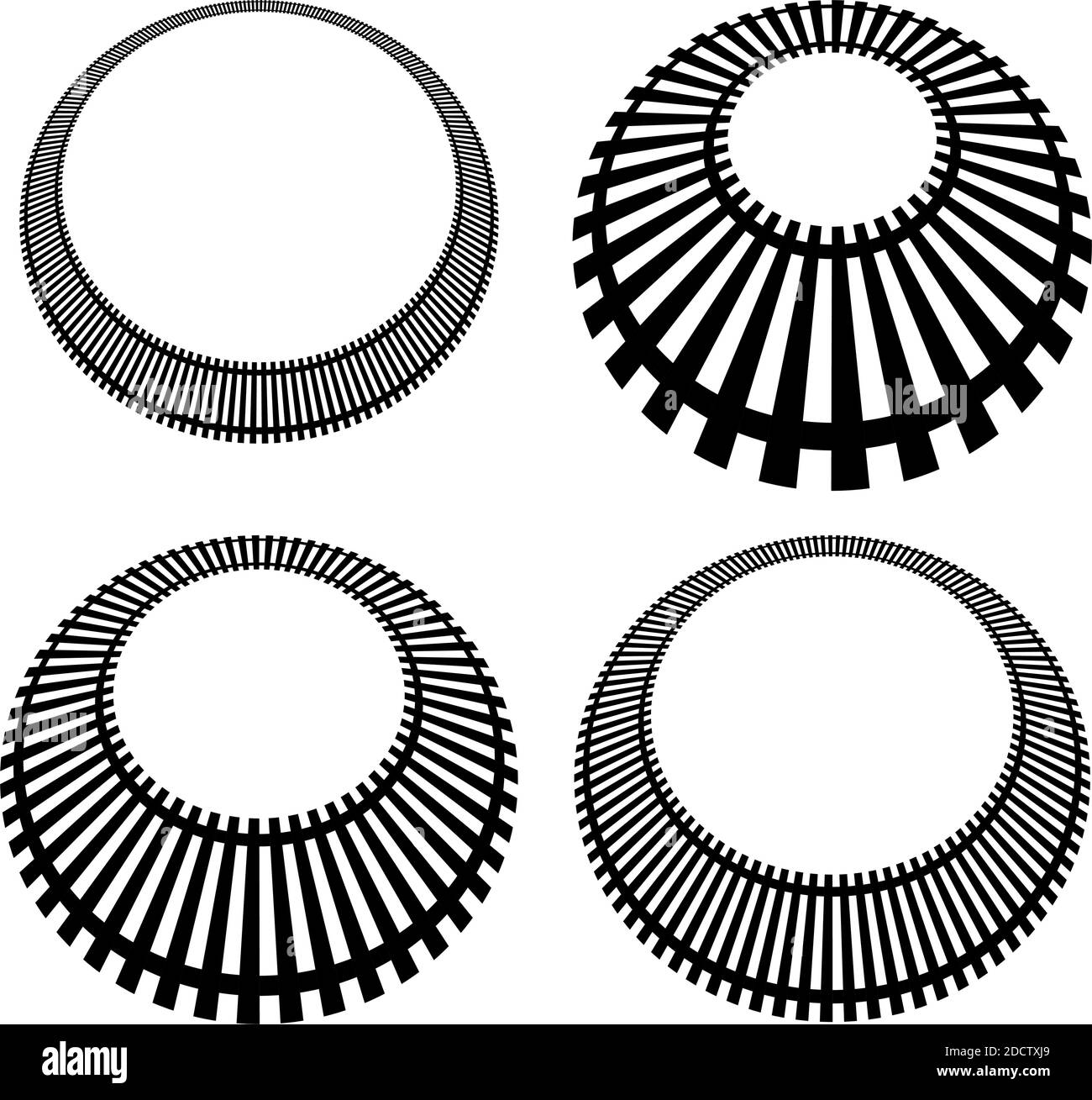 Railroad, Train track, Railway contour, silhouette vector. Tramway ...