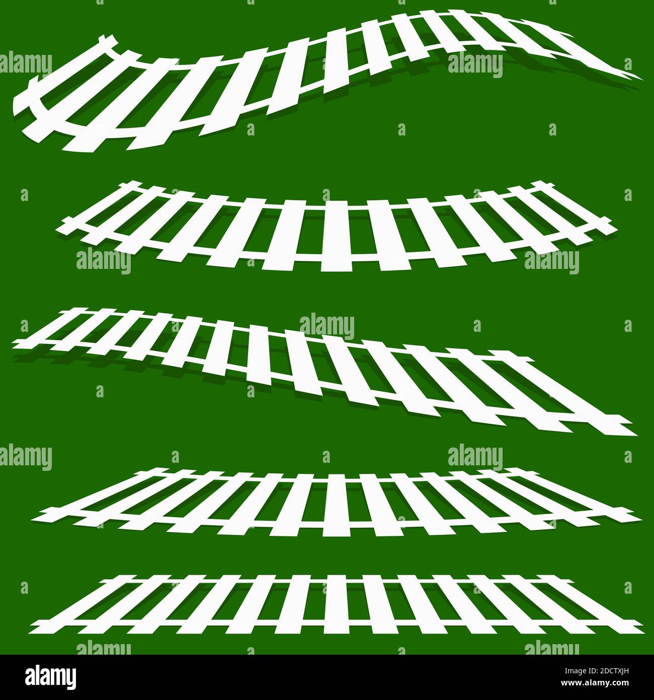 Railroad, Train track, Railway contour, silhouette vector. Tramway ...