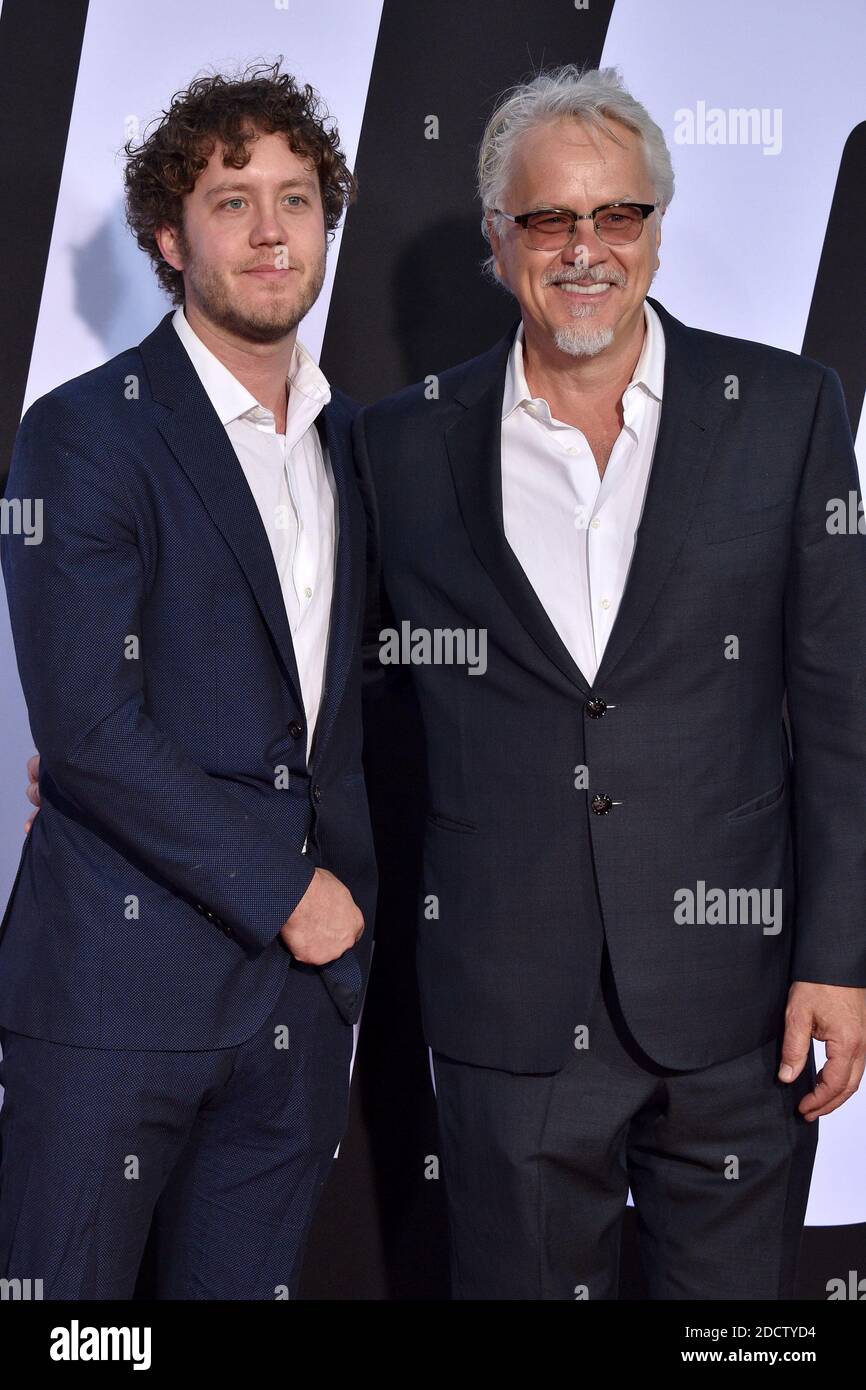 Jack Henry Robbins and Tim Robbins attend the Premiere of Universal ...