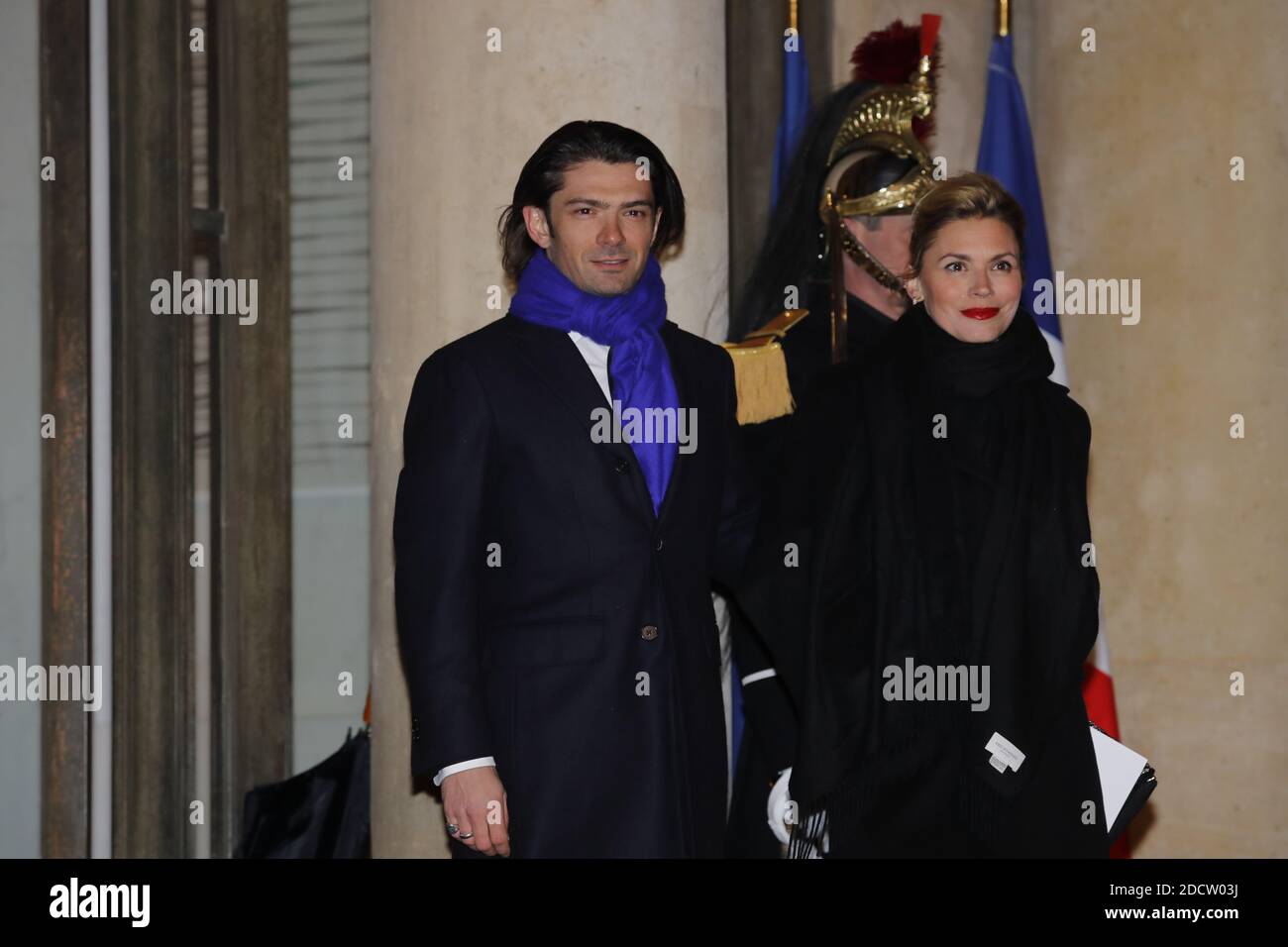 Gauthier Capucon and his wife Delphine Borsarello arriving for a state ...