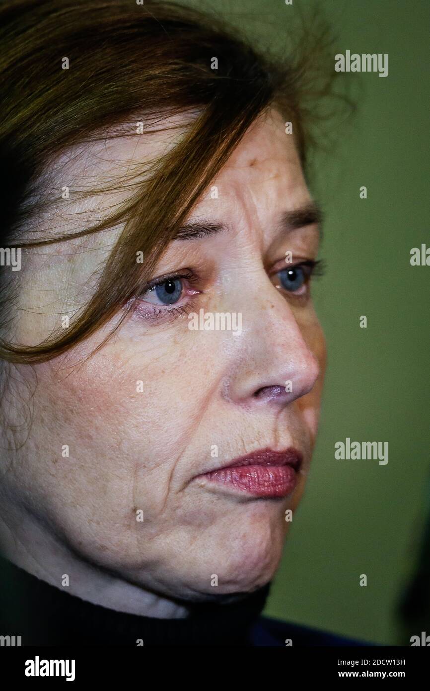 The Minister of Armies Florence Parly during her visit to Air Base 106 ...