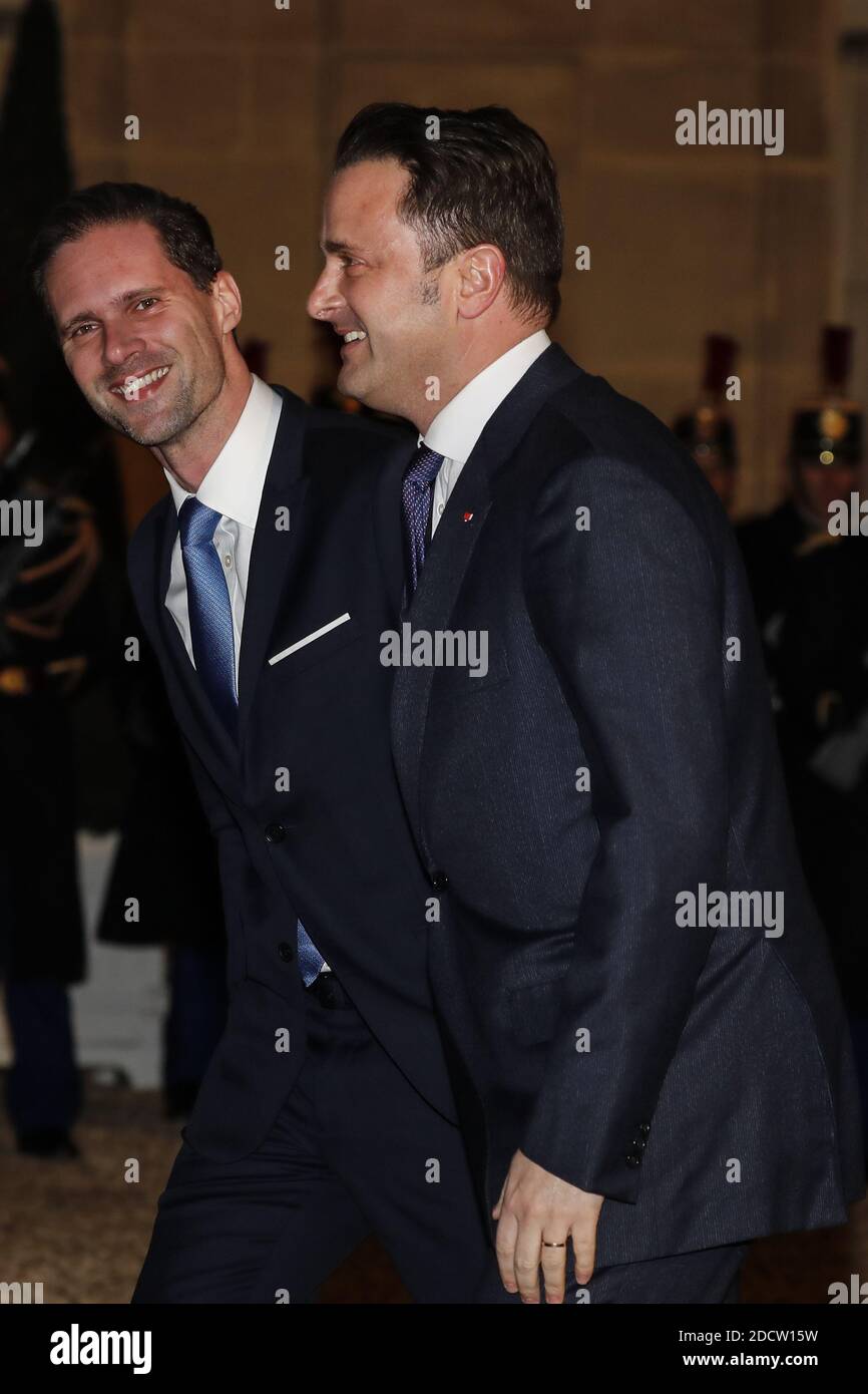 Luxembourg's Prime Minister Xavier Bettel (R) and his husband Xavier ...