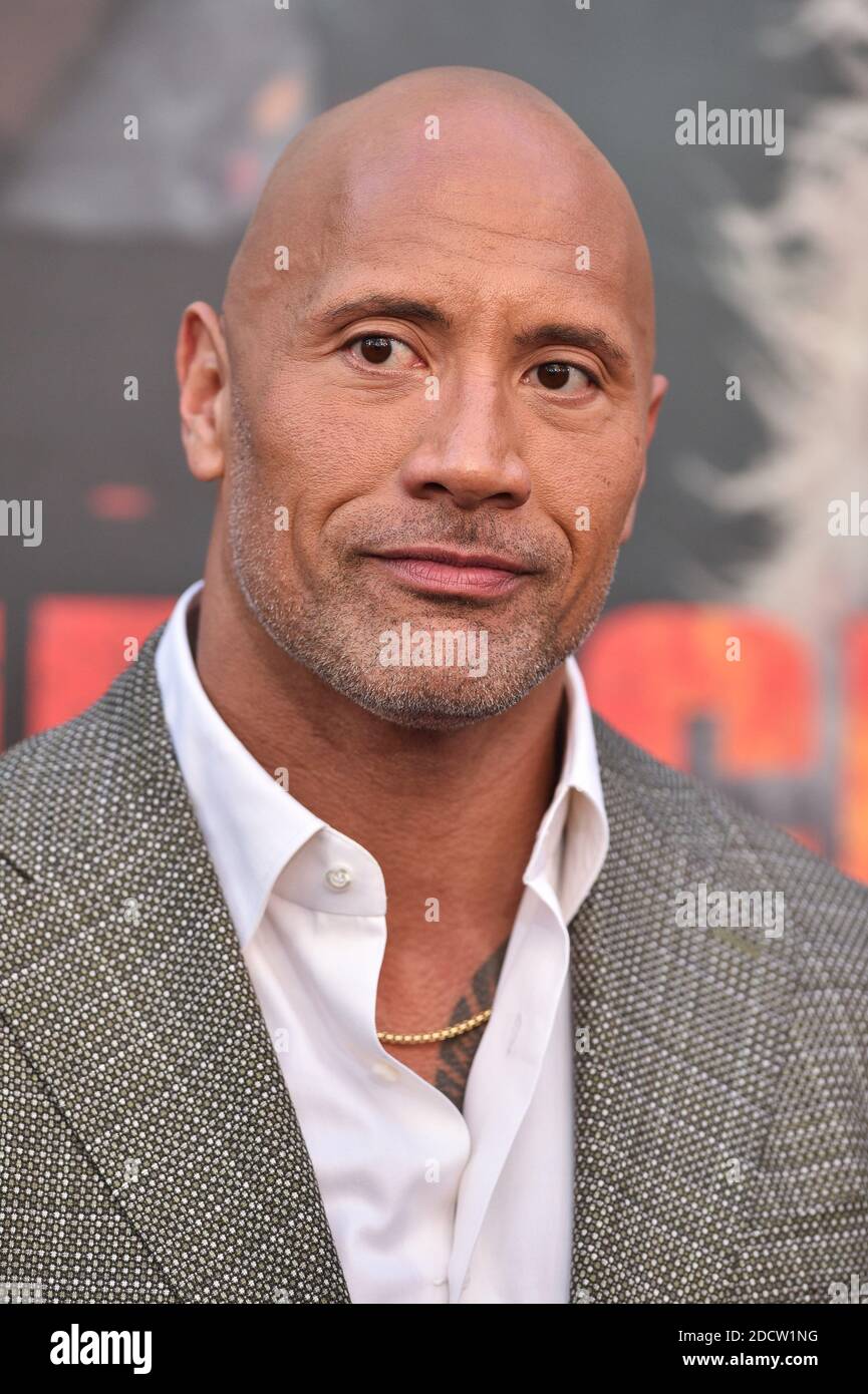 Dwayne Johnson attends the premiere of Warner Bros. Pictures Rampage at ...