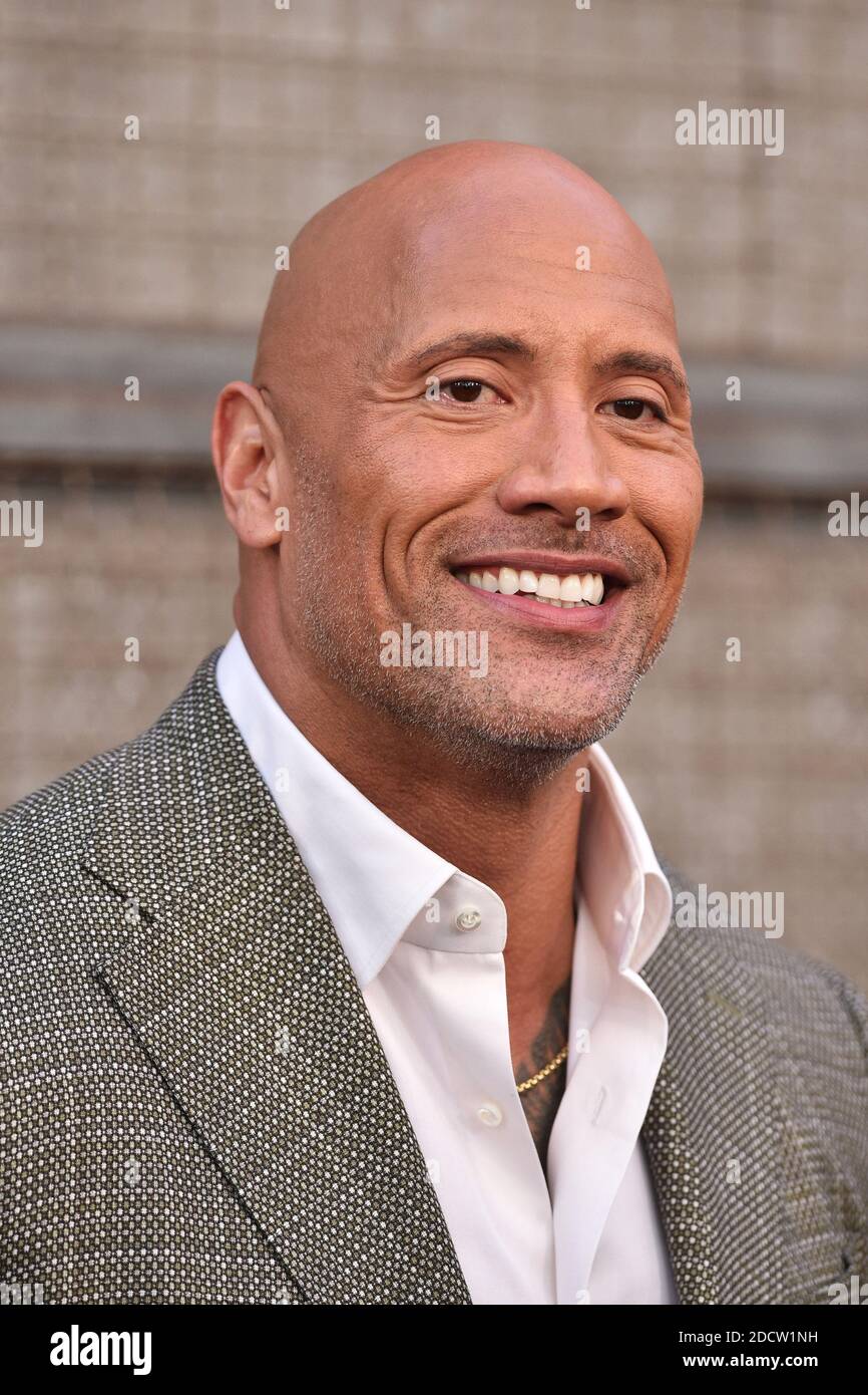 Dwayne Johnson attends the premiere of Warner Bros. Pictures Rampage at ...