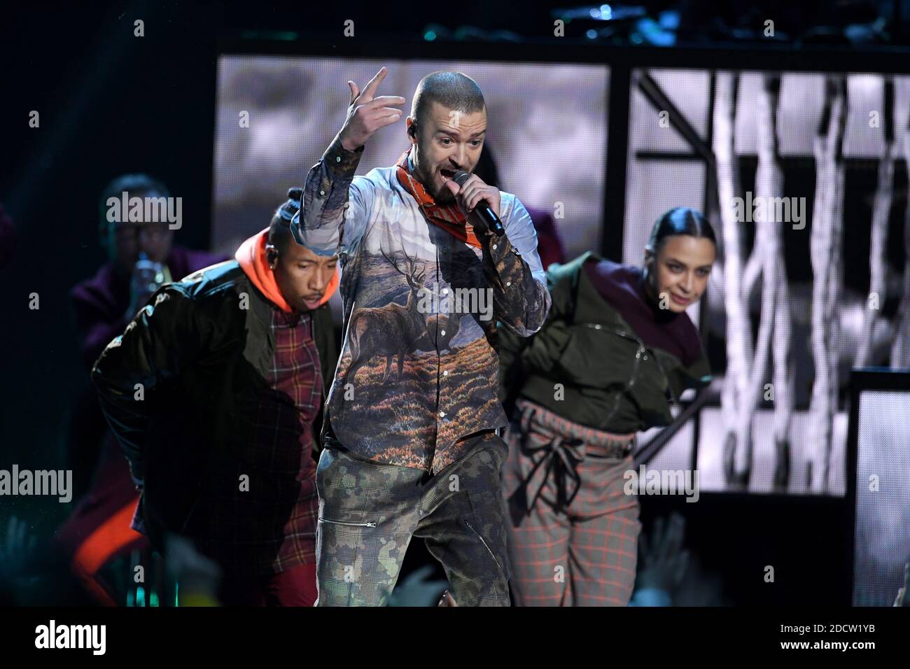 Justin Timberlake performs onstage during the Pepsi Super Bowl LII ...