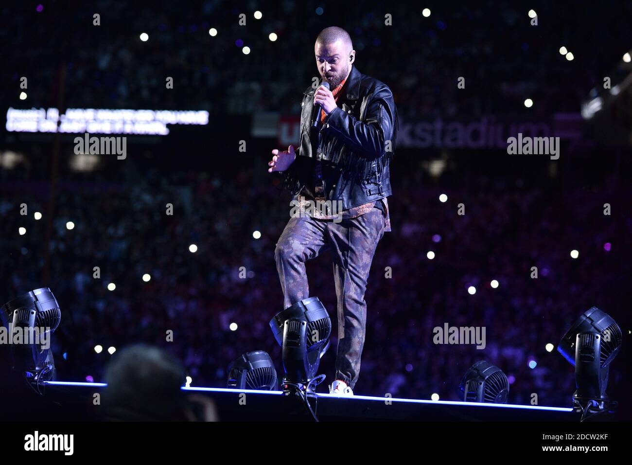 Justin Timberlake performs onstage during the Pepsi Super Bowl LII ...