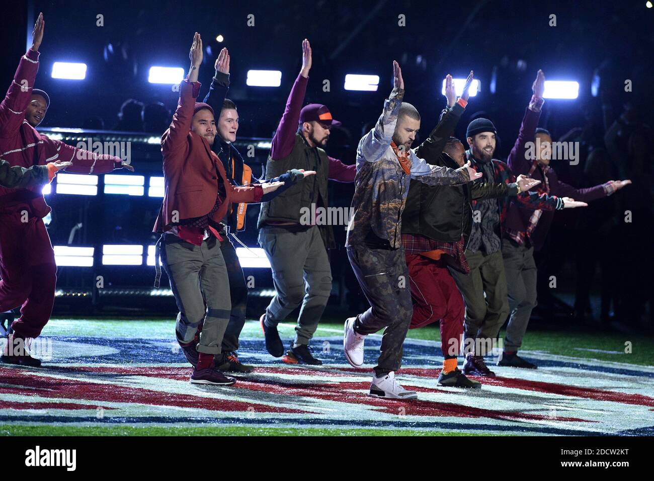 Justin Timberlake performs onstage during the Pepsi Super Bowl LII ...