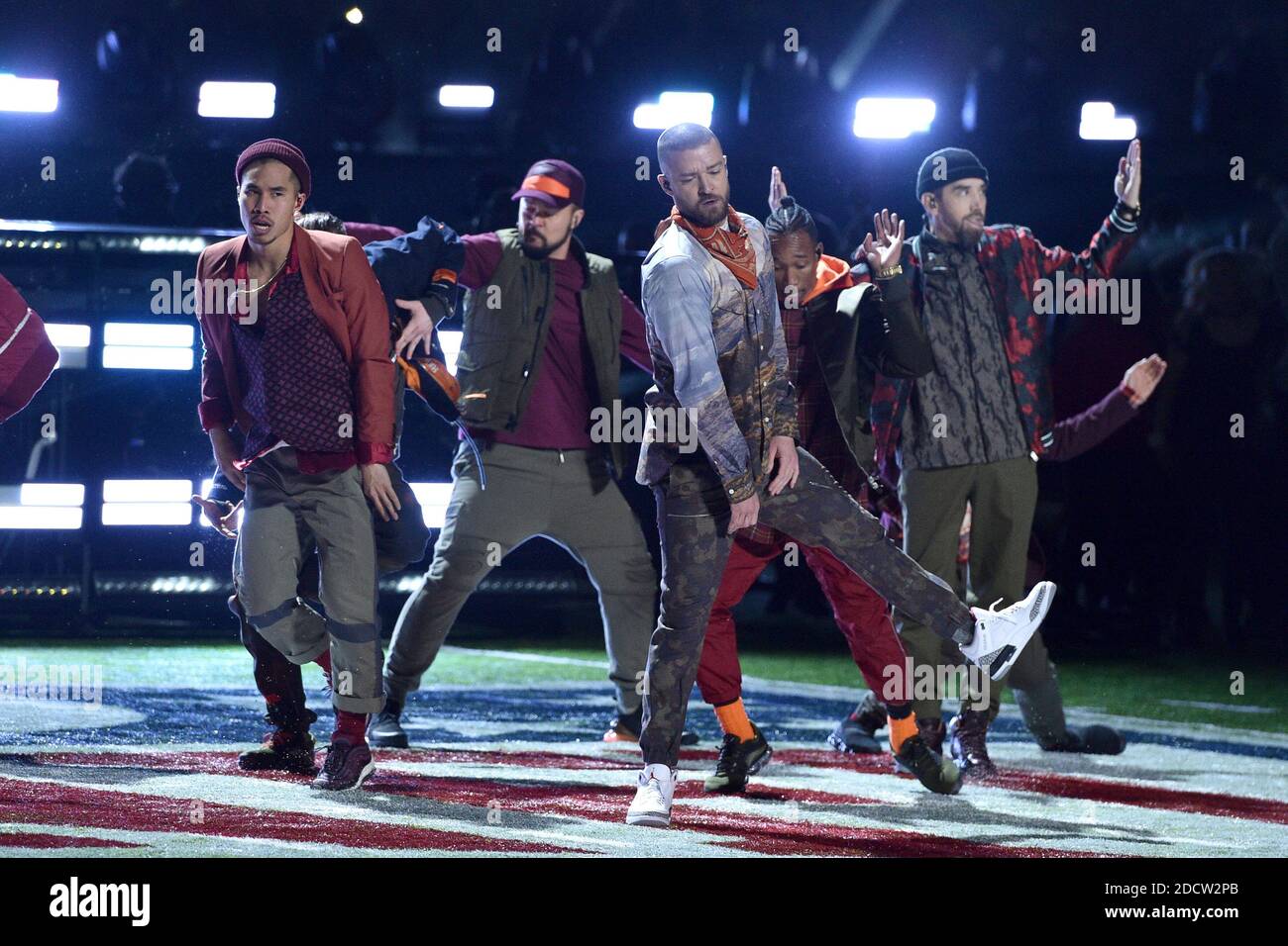 Justin Timberlake performs onstage during the Pepsi Super Bowl LII ...