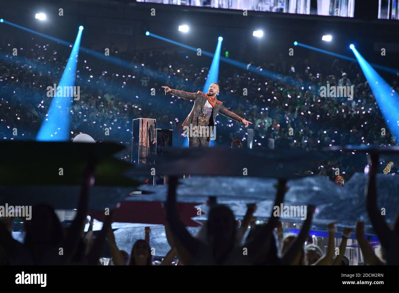 Justin Timberlake performs onstage during the Pepsi Super Bowl LII ...