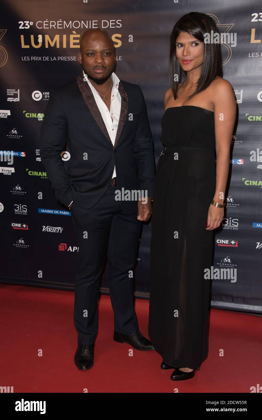 Frederic Bukole, Nidhya Paliakara attending the 23rd Lumieres Award ...