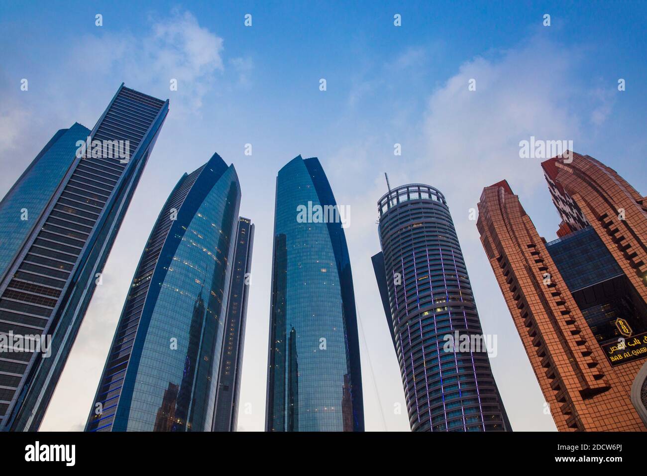 United Arab Emirates, Abu Dhabi, View of Etihad Towers Stock Photo - Alamy