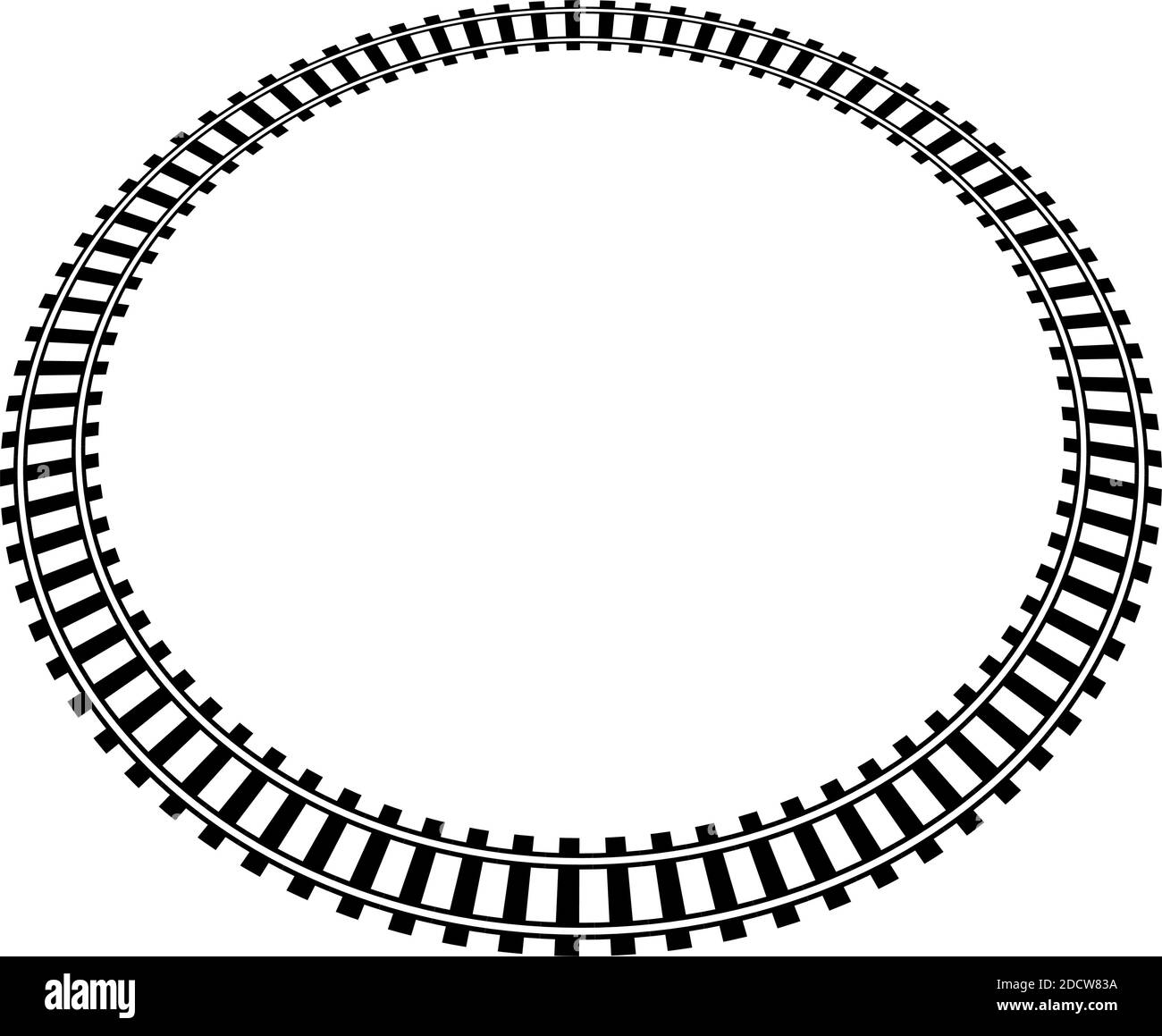 Railroad, Train track, Railway contour, silhouette vector. Tramway ...
