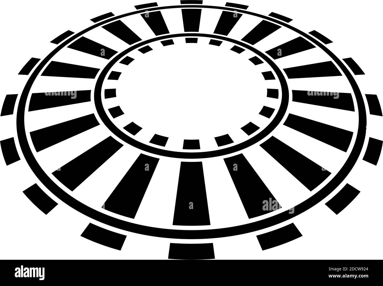 Railroad, Train track, Railway contour, silhouette vector. Tramway ...