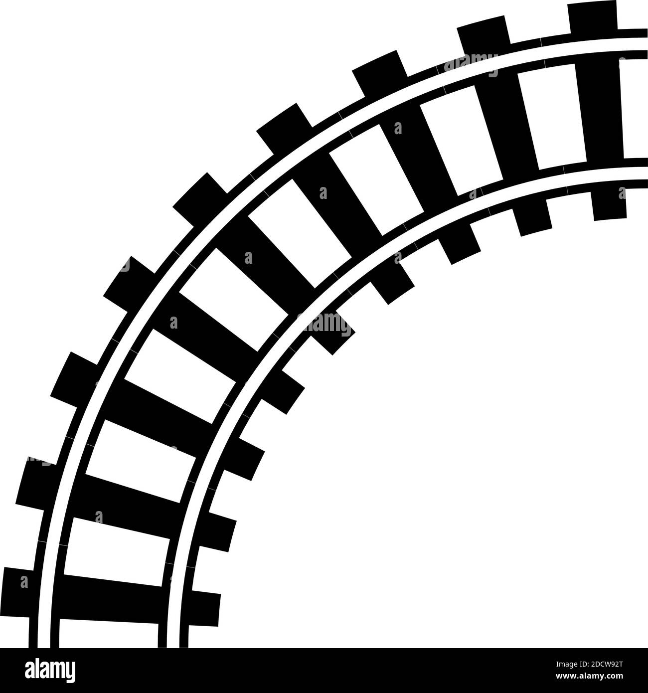 Railroad, Train track, Railway contour, silhouette vector. Tramway, metro, subway path – Stock ...