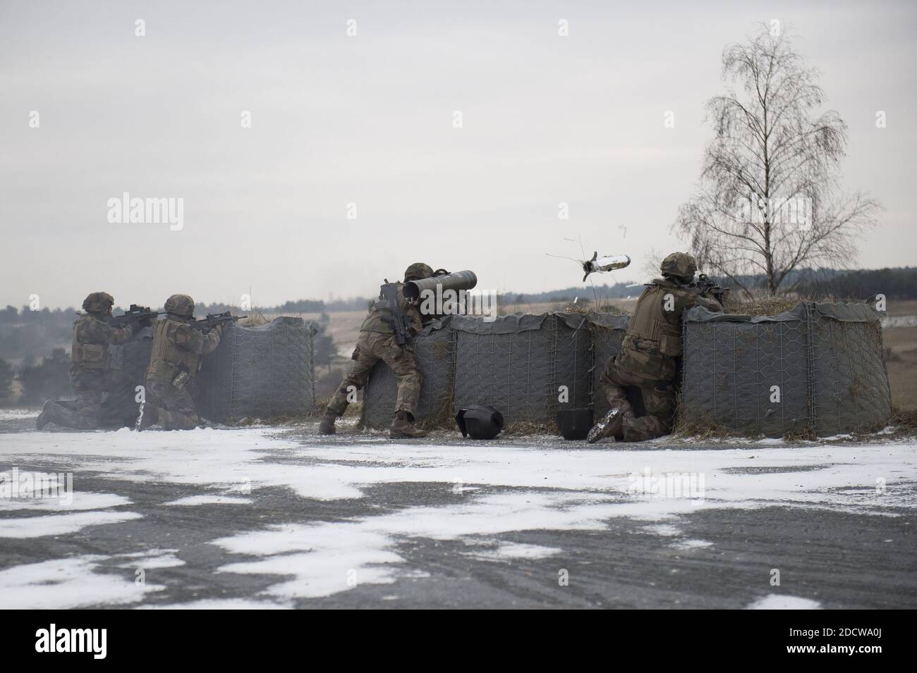 Illustration army during a military exercise (with French President ...