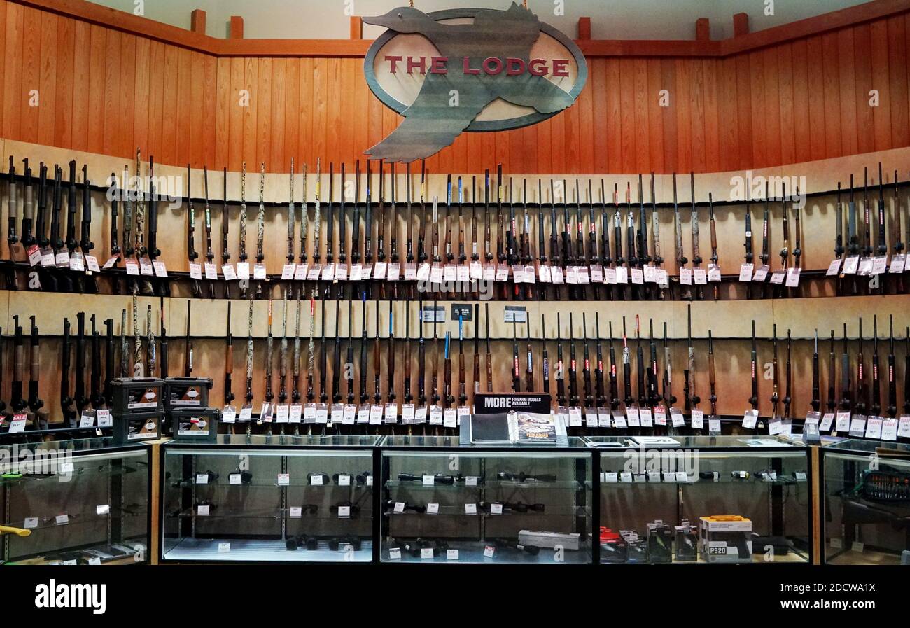 The gun department in a DickâÂ€Â™s Sporting Goods store in Arlington ...
