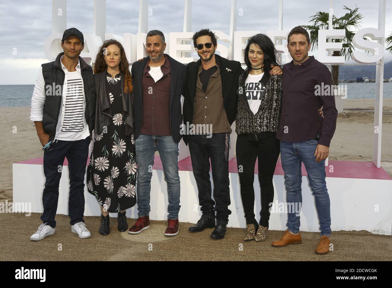 Dan Mor, Omri Givon, Tomer Kapon, Ninet Tayeb, Moshe Ashkenzi pose at ...