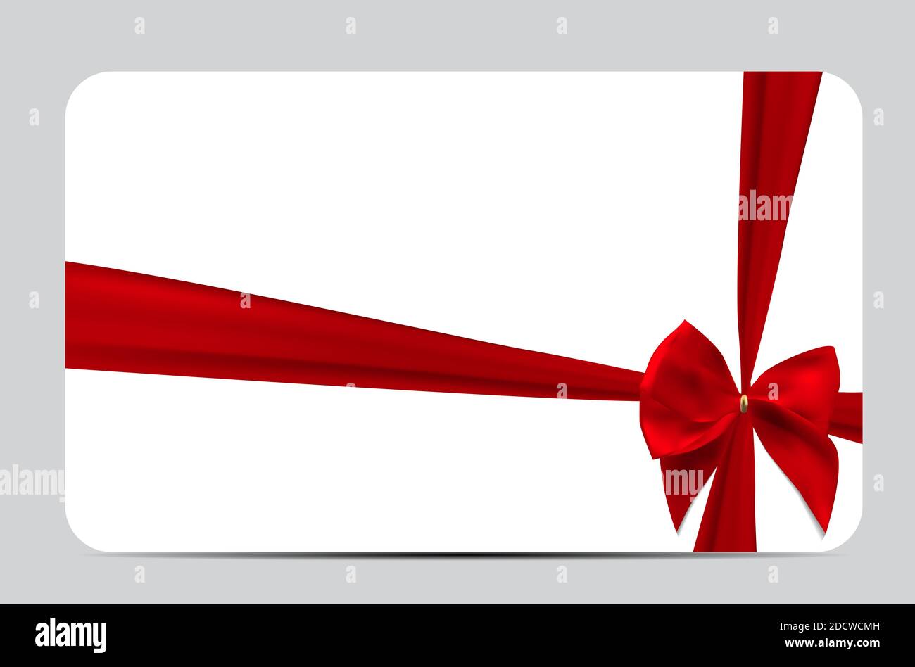 Gift Card Template with Silk Ribbon and Bow. illustration Stock Photo ...