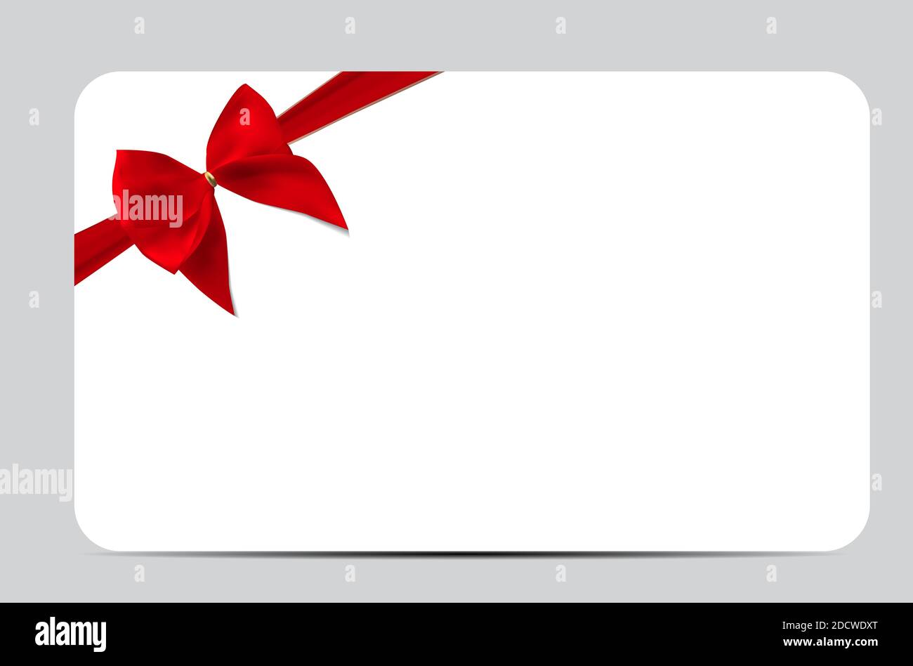 Gift Card Template with Red Silk Ribbon and Bow. illustration Stock ...