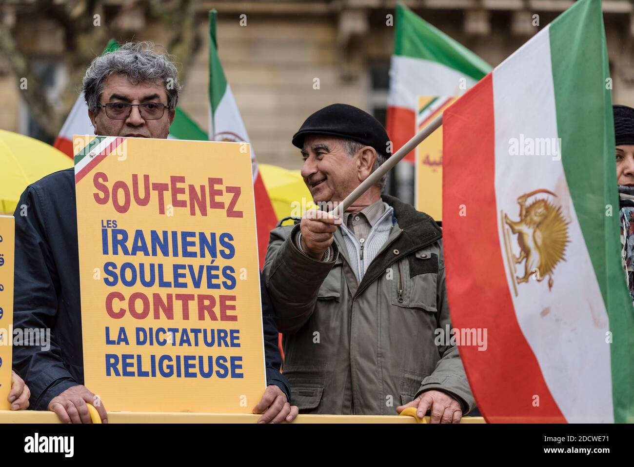 For the third day, Iranians protesters in front of the ambassy of Iran ...