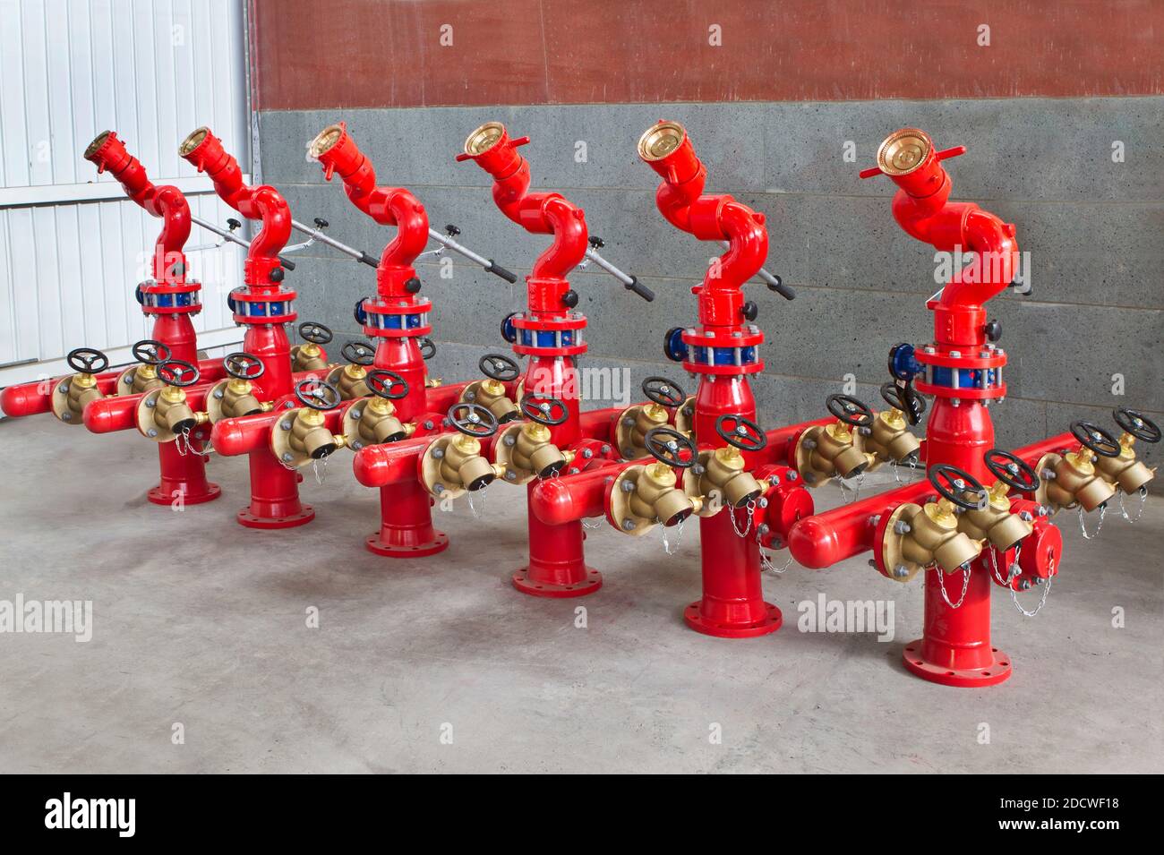 The factory produces a large number of fire hydrants. red fire hydrant ...