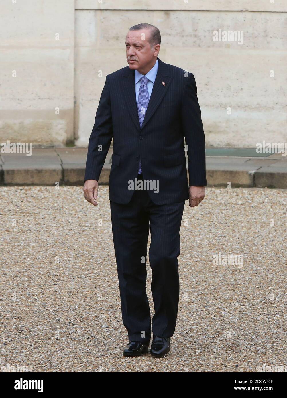 President of Turkey, Recep Tayyip Erdogan arriving at official ceremony ...