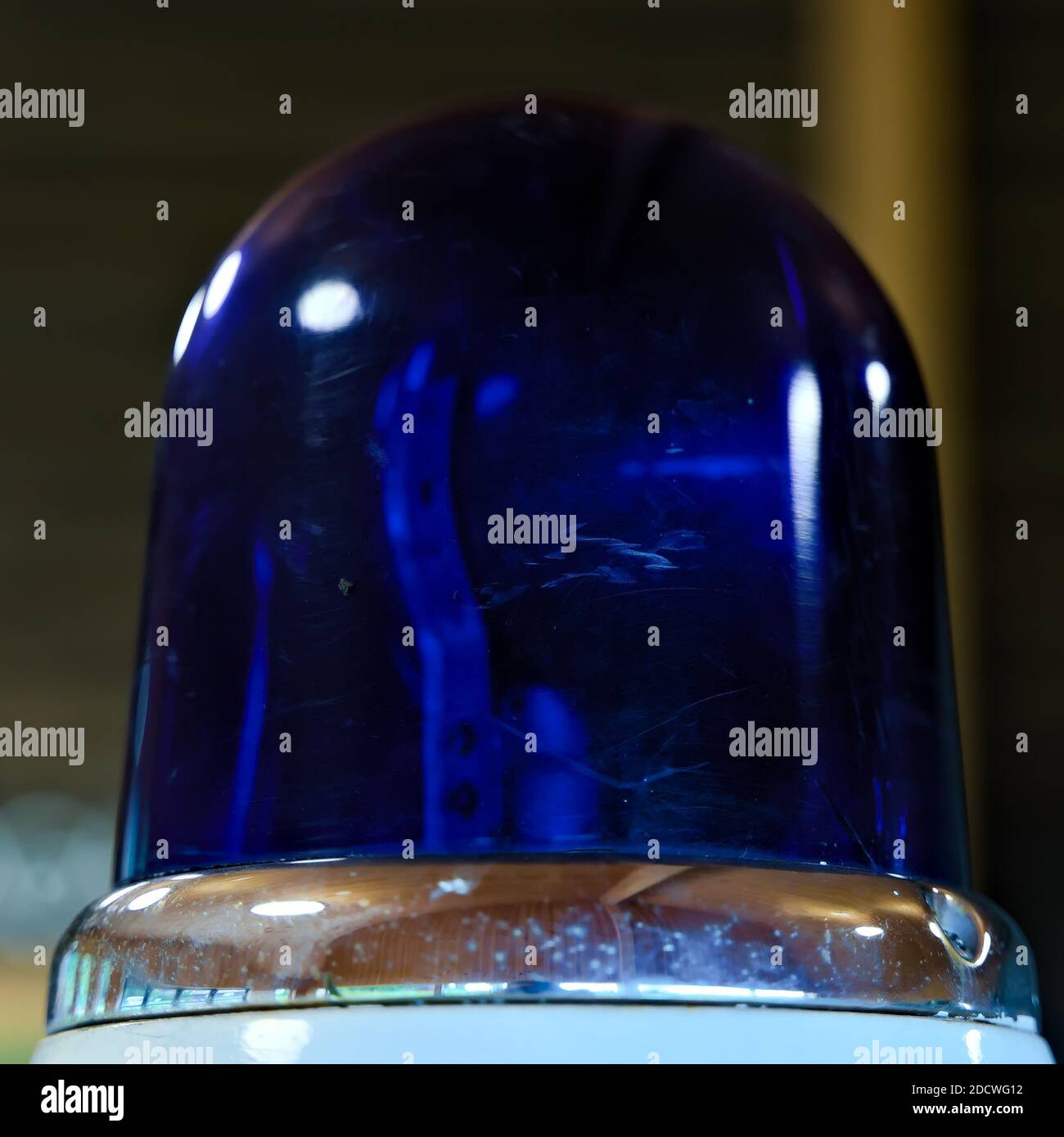 Classic blue siren for emergency vehicles. Close up Stock Photo - Alamy