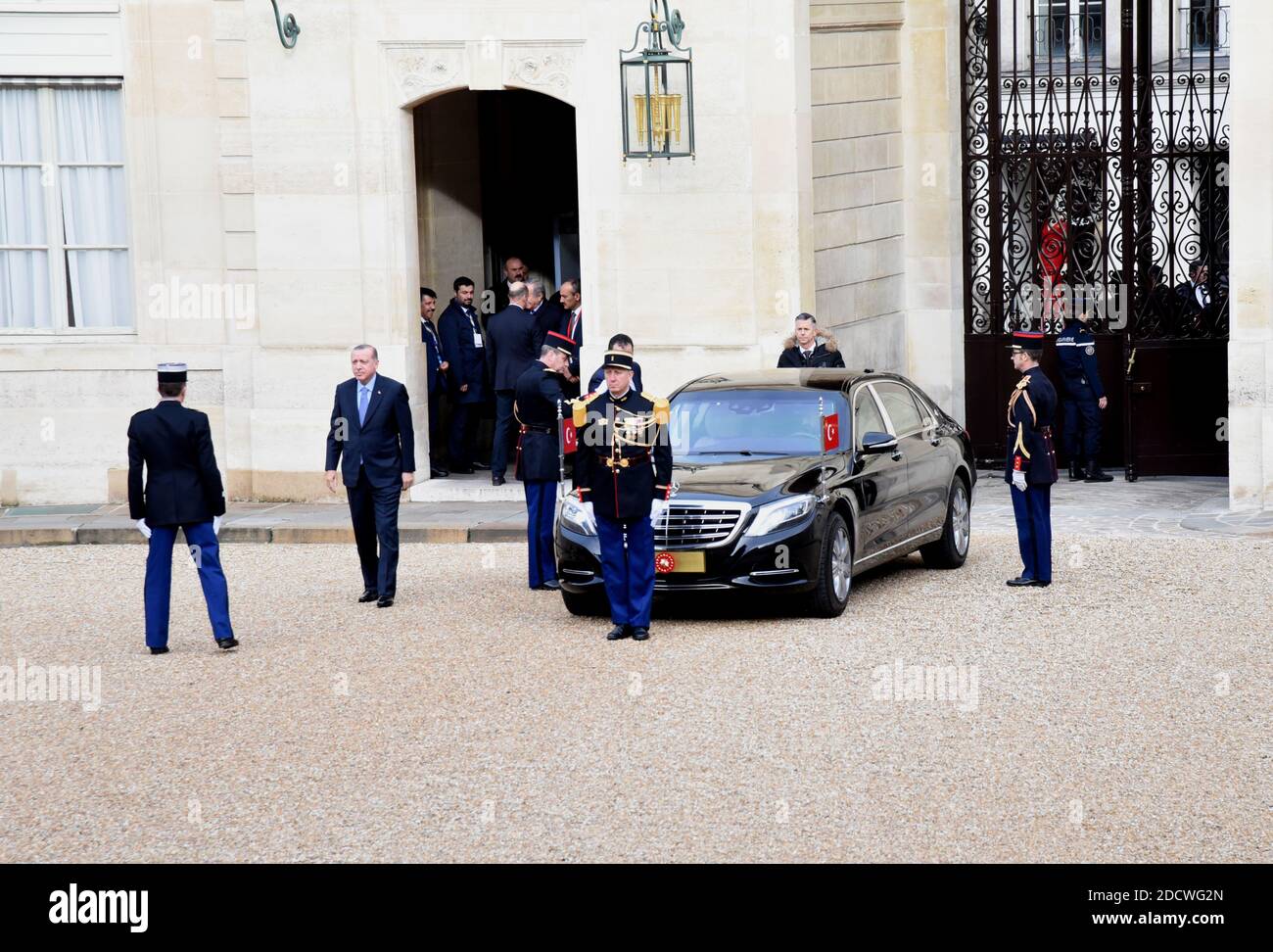 President of Turkey, Recep Tayyip Erdogan is welcomed by President of ...