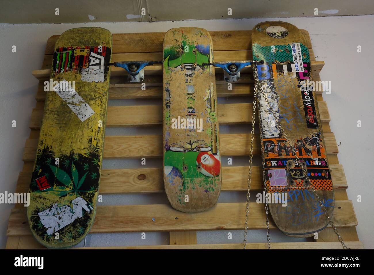 skateboard art wall decoration Stock Photo - Alamy