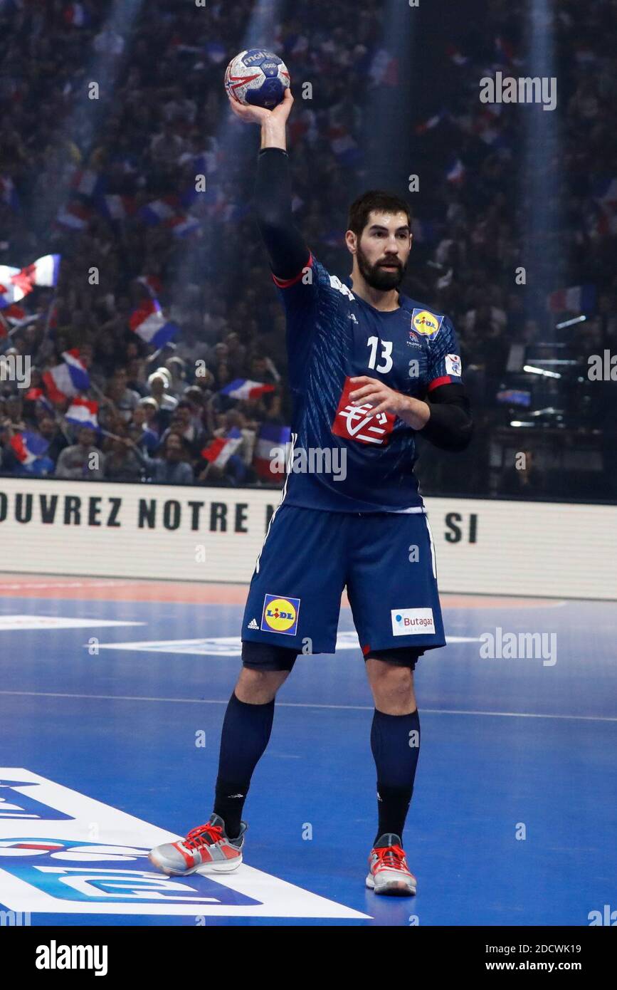 France's Nikola Karabatic playing in the Golden League Handball game ...