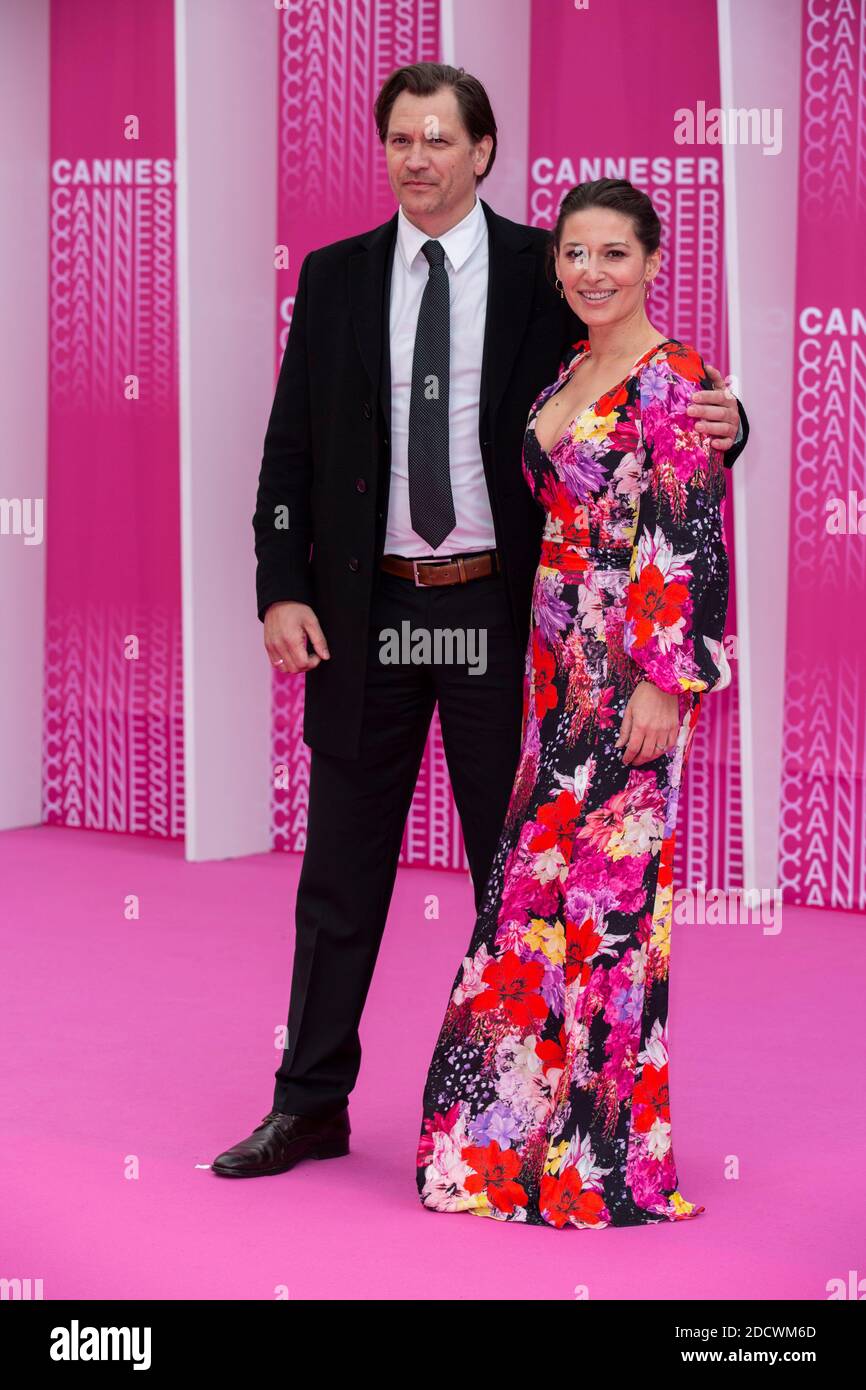 Per Kjerstad, Pia Tjelta pose along the pink carpet for the opening of ...