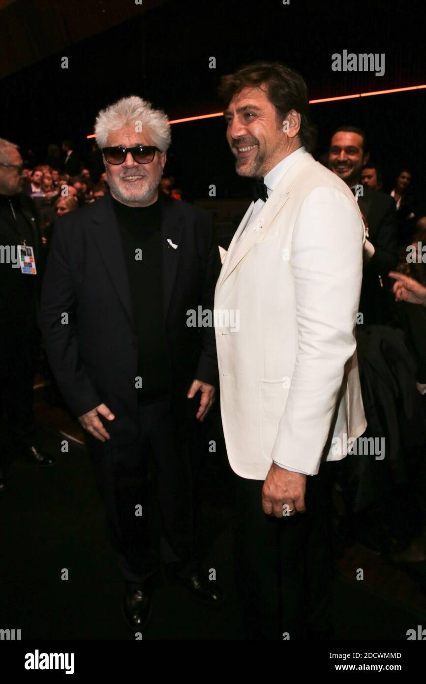 Pedro Almodovar and Javier Bardem during the 43rd Annual Cesar Film ...