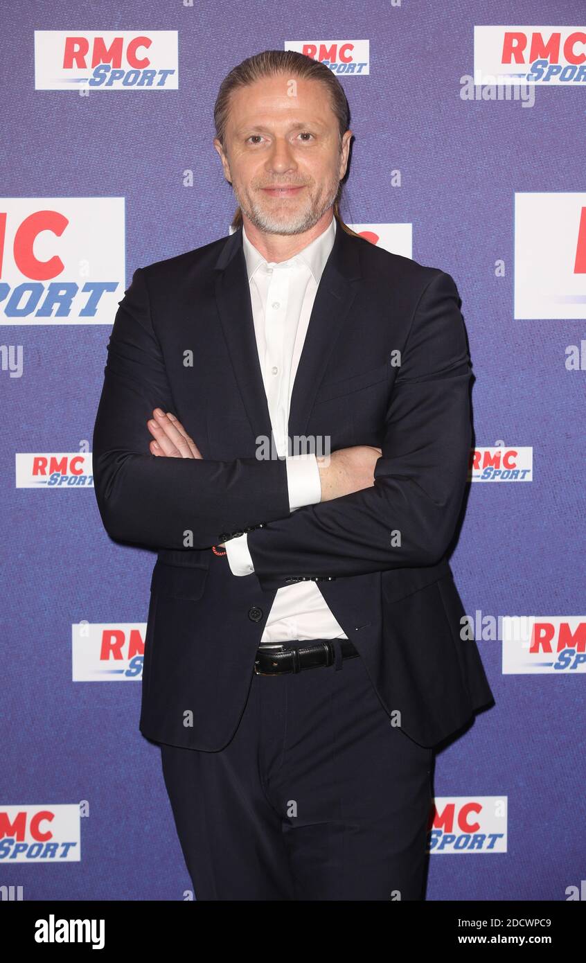 Emmanuel Petit lors de la conference de presse RMC sur la Coupe du ...
