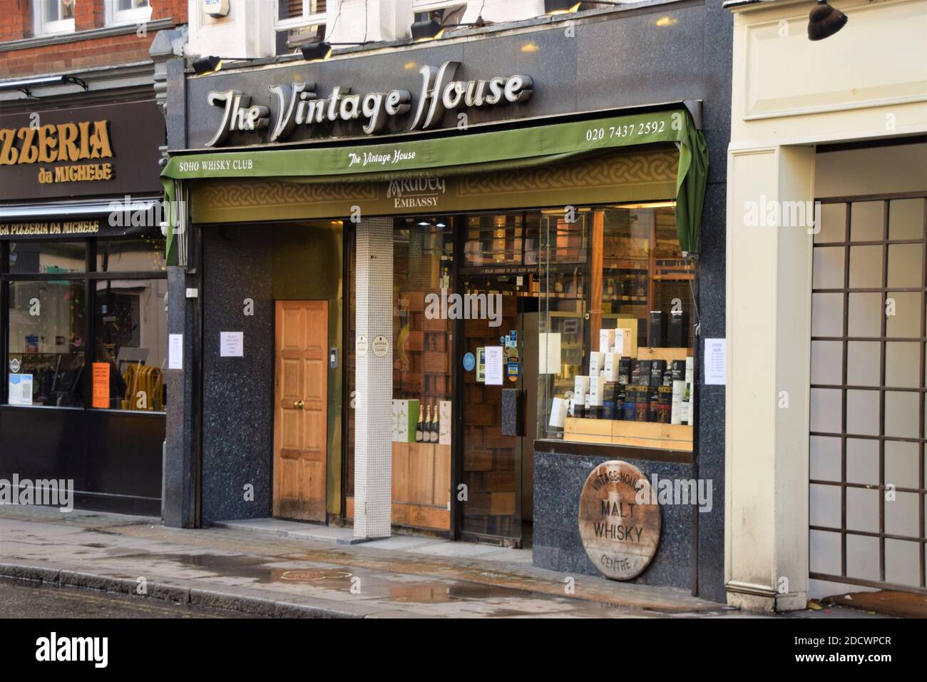 Exterior view of The Vintage House whisky shop in Old Compton Street ...