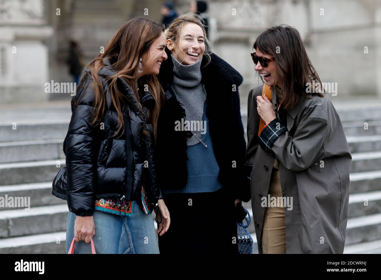 Street style, Alexandra Golovanoff and Natasha Goldenberg arriving at ...