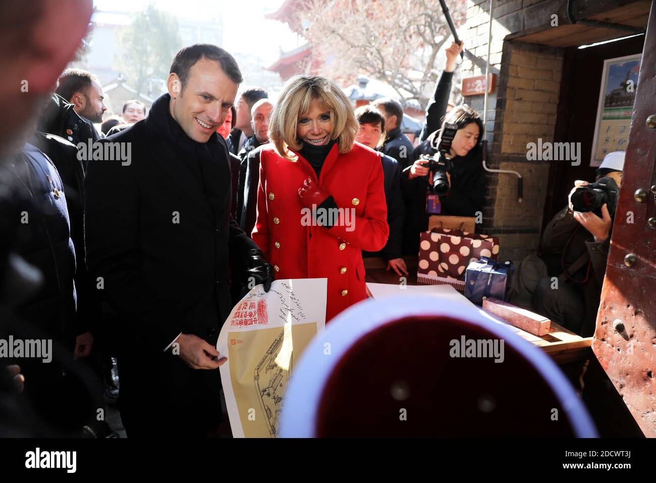 French President Emmanuel Macron and his wife Brigitte Macron The First ... French President Emmanuel Macron and his wife Brigitte Macron The First ...