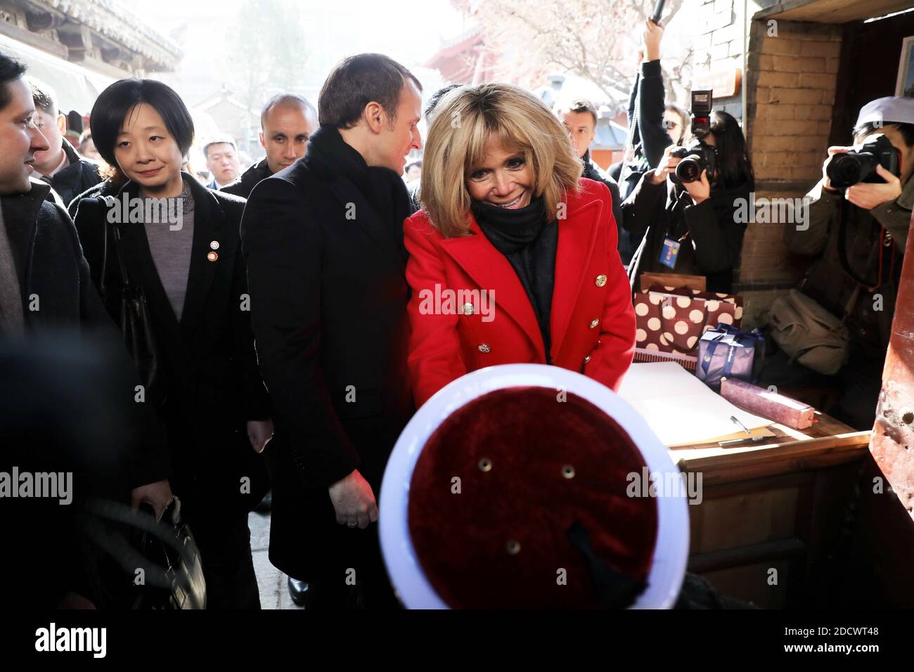 French President Emmanuel Macron and his wife Brigitte Macron The First ... French President Emmanuel Macron and his wife Brigitte Macron The First ...