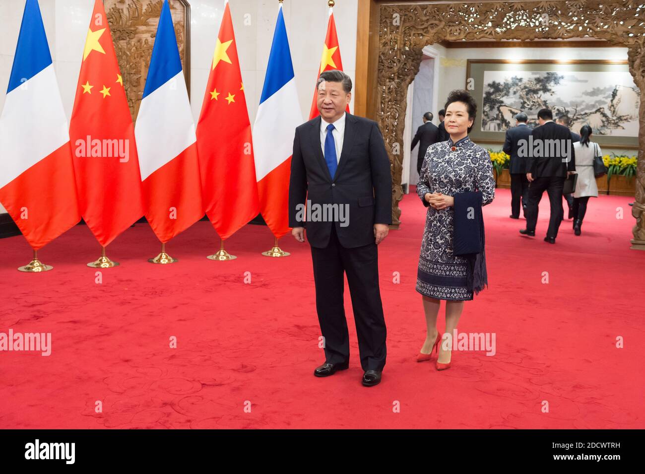 Brigitte Macron, Emmanuel Macron, Xi Jinping and Peng Liyuan.French ...