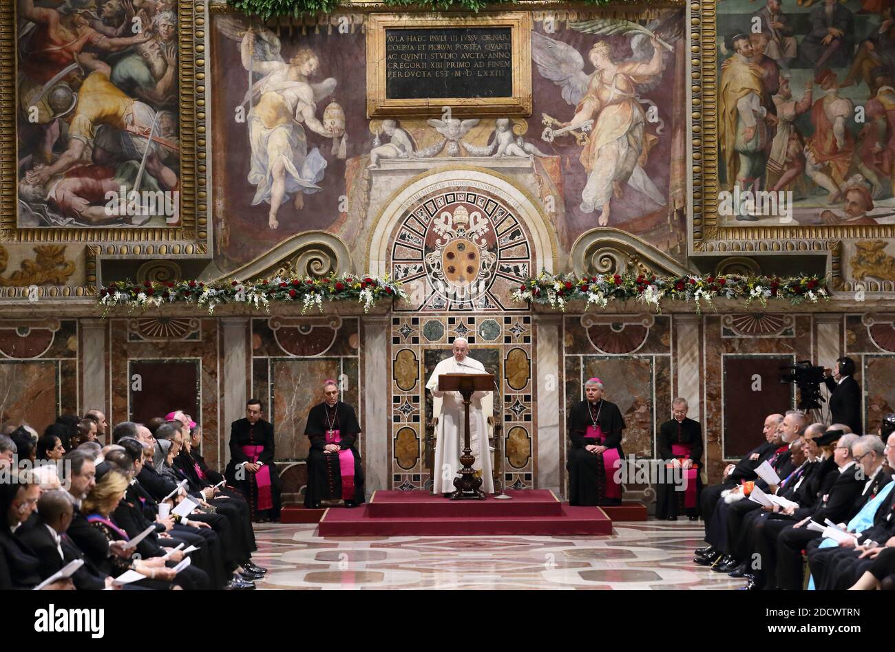 Pope Francis attends an audience with the Members of the Diplomatic ...