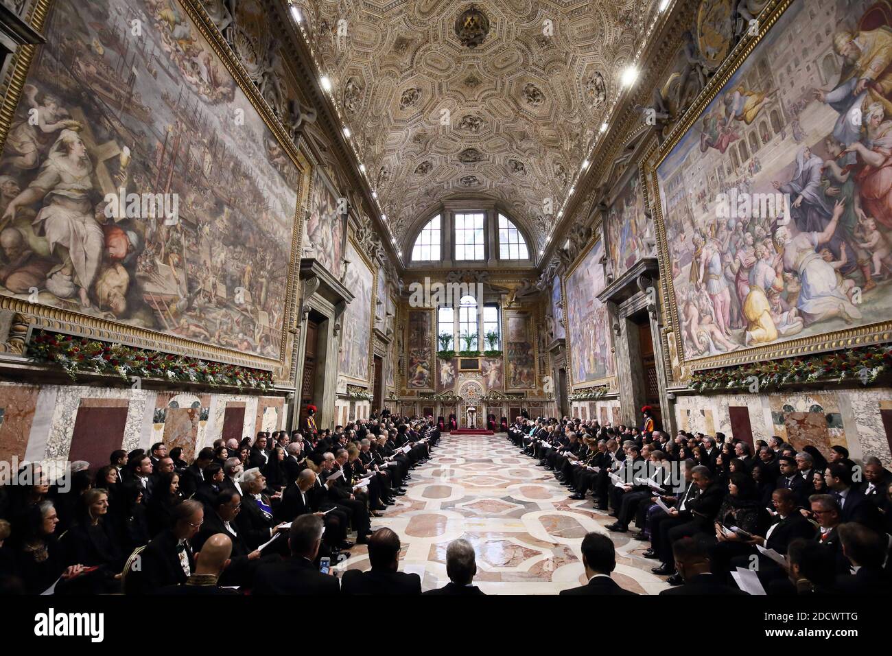 Pope Francis attends an audience with the Members of the Diplomatic ...