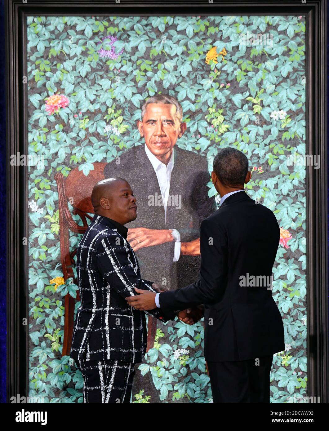 Former President Barack Obama with artist Kehinde Wileyhe, unveils his ...