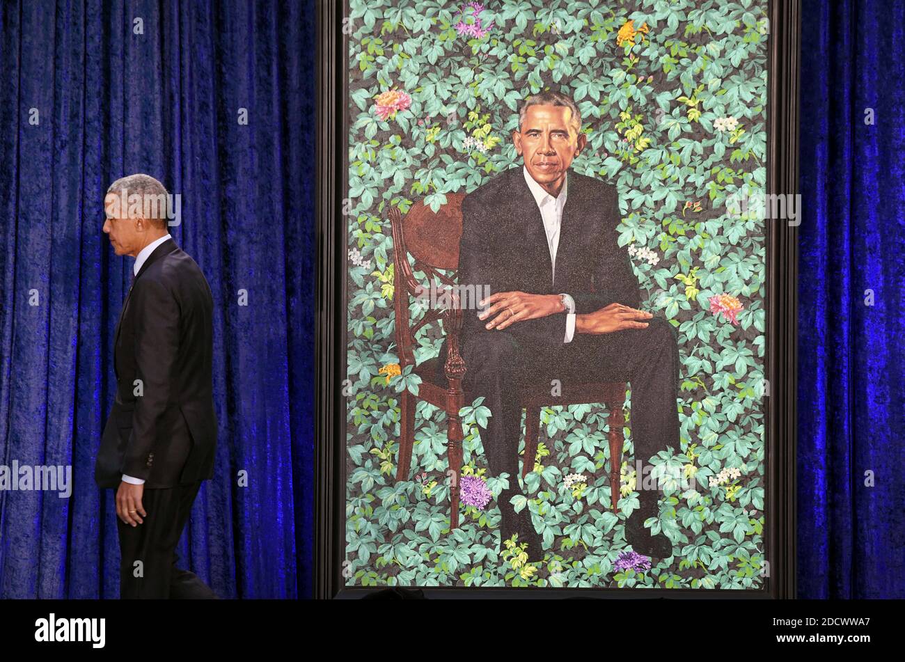 Former President Barack Obama attends the unveiling of his official ...