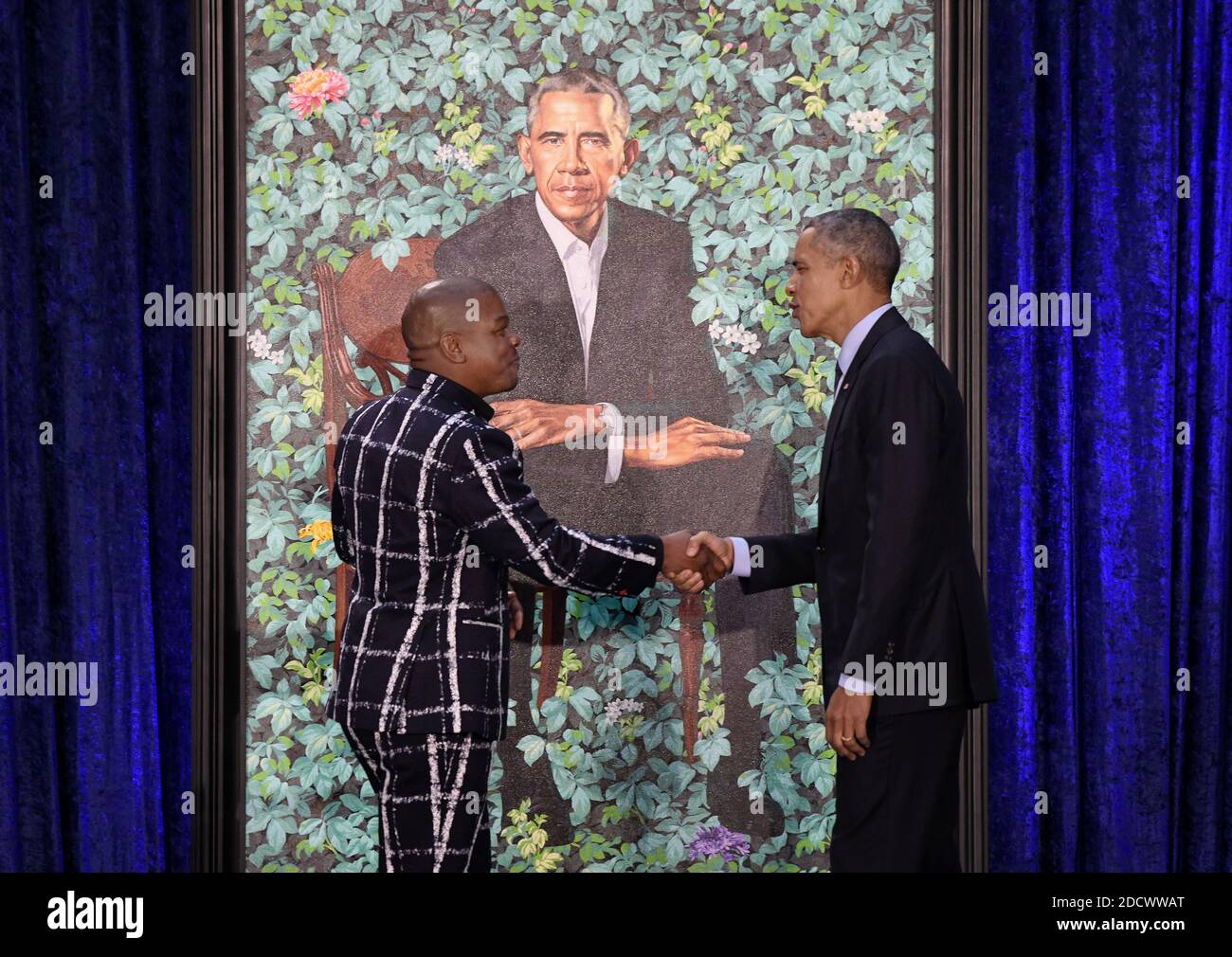 Former President Barack Obama with artist Kehinde Wileyhe, unveils his ...