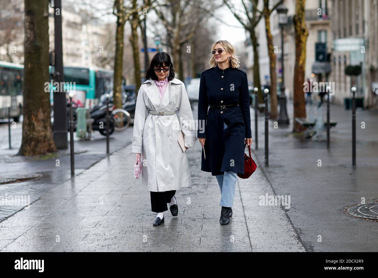Street style, Maria Bernad and Anne-Laure Mais (Adenorah) arriving at ...