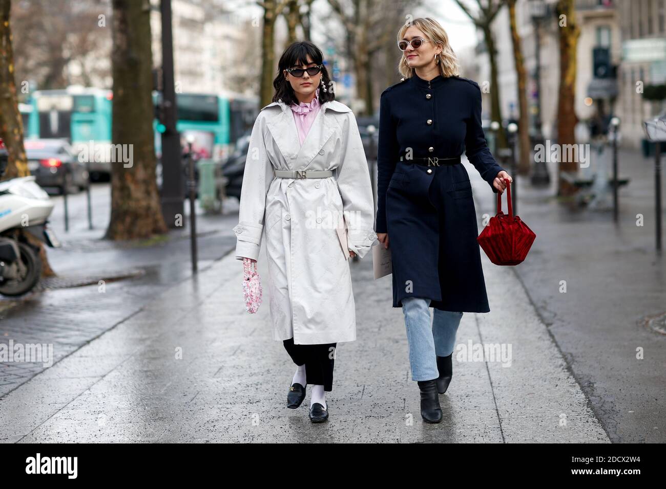 Street style, Maria Bernad and Anne-Laure Mais (Adenorah) arriving at ...