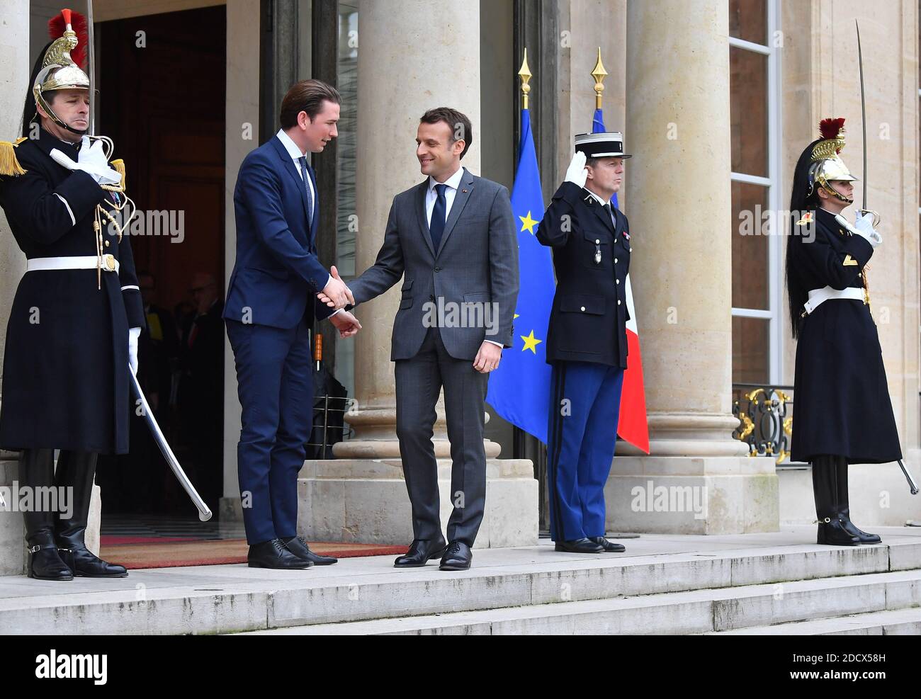 French President Emmanuel Macron receives Austria Chancellor Sebastian ...