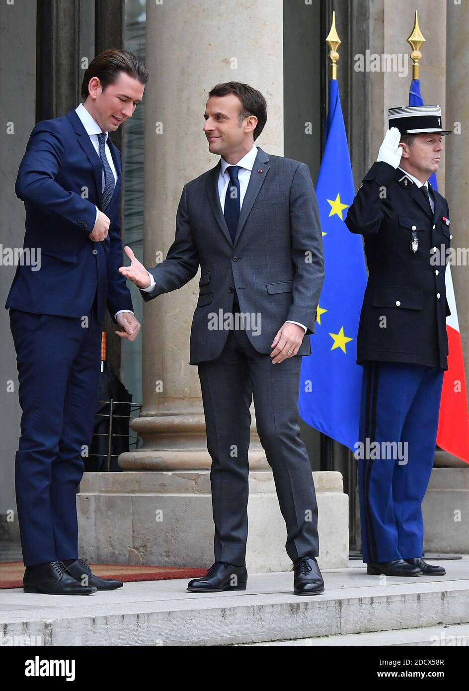 French President Emmanuel Macron receives Austria Chancellor Sebastian ...