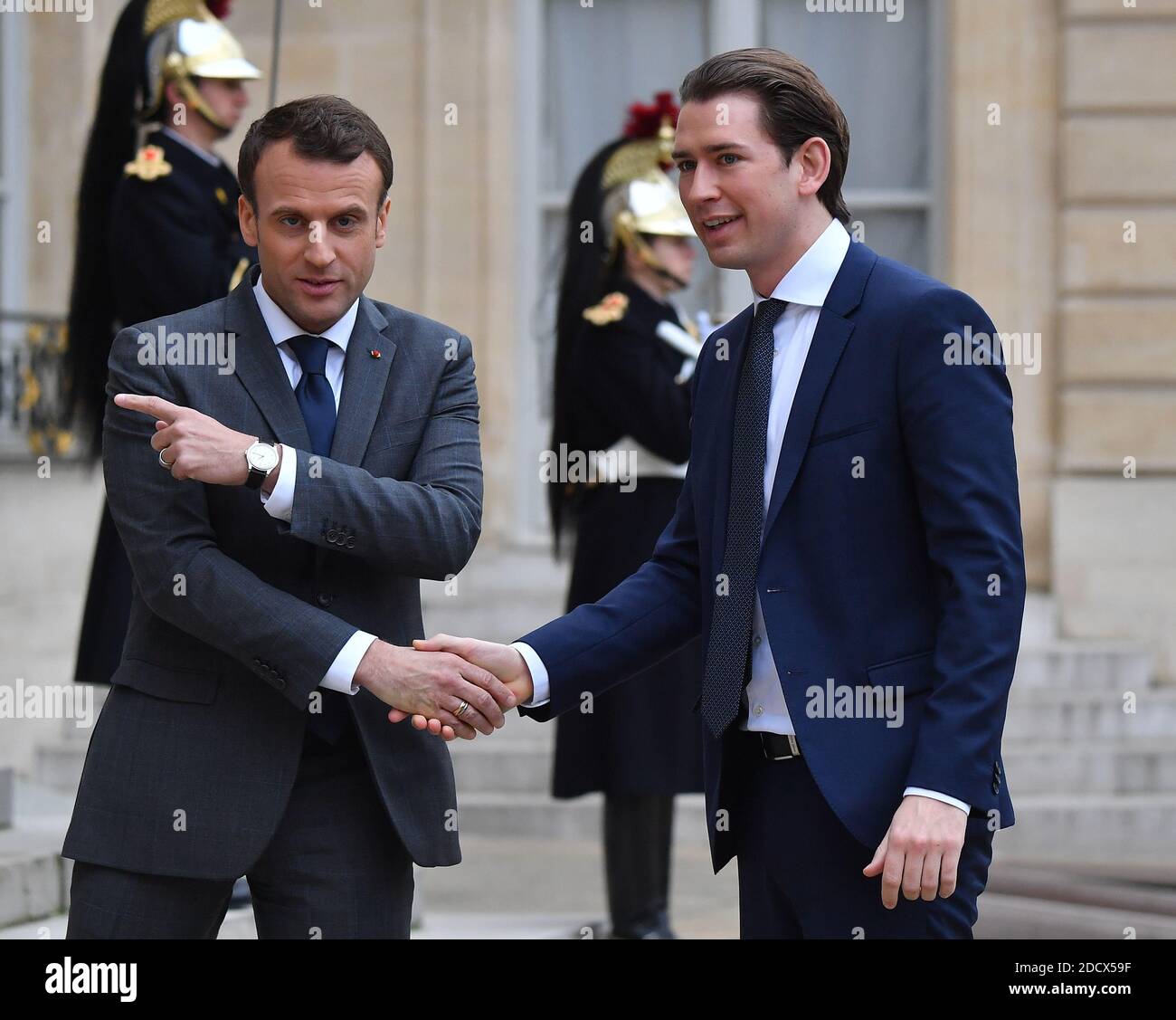 French President Emmanuel Macron receives Austria Chancellor Sebastian ...
