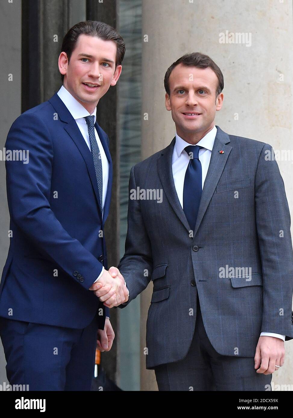 French President Emmanuel Macron receives Austria Chancellor Sebastian ...